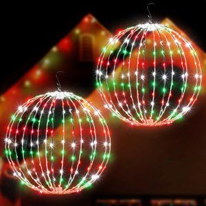 Holiday | 16 Christmas Led Ball Lights Sphere Waterproof Lighted Globe ...